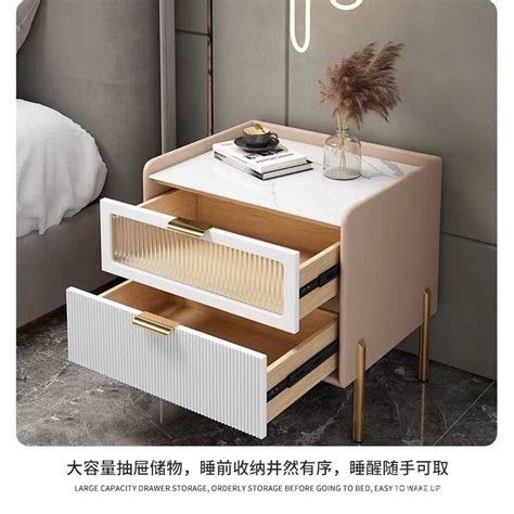 Zhigh Grade Bedside Table Internet Celebrity Modern Light Luxury Solid Wood Italian Simple