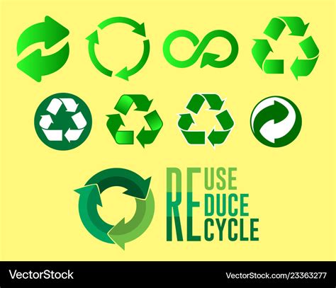 Set Of Reduce Reuse Recycle Concept Royalty Free Vector