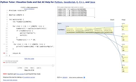 Why Dont Pointers Appear In Python Tutors Memory Visualization In C