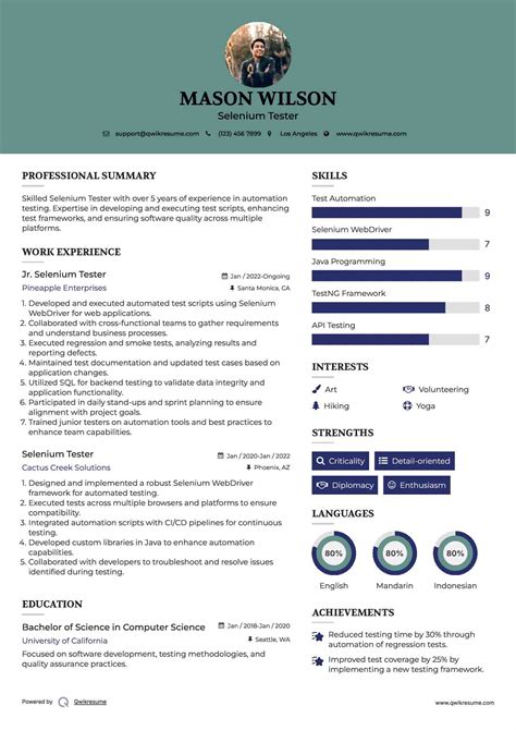 10 Selenium Tester Resume Samples And Templates For 2025 10 Selenium Tester Resume Samples And Templates For 2025