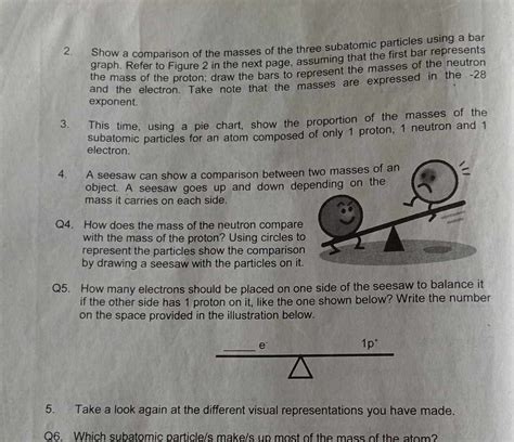 2 Show A Comparison Of The Masses Of The Three Subatomic Particles Using A Bar Graph Refer To
