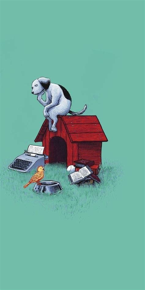 Завантажити шпалери на робочий стіл ПК Мінімалізм Арт Собака Пес Будка Стенд безкоштовно