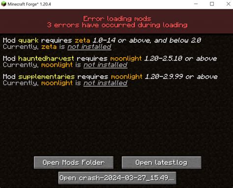 My Minecraft Java Crashed Because I Dont Have These Two Things Installed R Minecraftmod