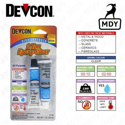 Devcon Epoxy Adhesive Plastic Steel 2 Ton White 2 Ton 5 Minutes Glue Adhesive Shopee