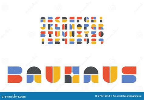 Bauhaus Alphabet Stylized Vector Geometric Typeface Flat Design Stock Vector Illustration Of
