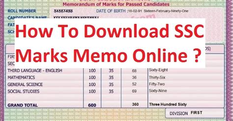 How To Download Ssc Marks Duplicate Memo 10th Class Certificate Online