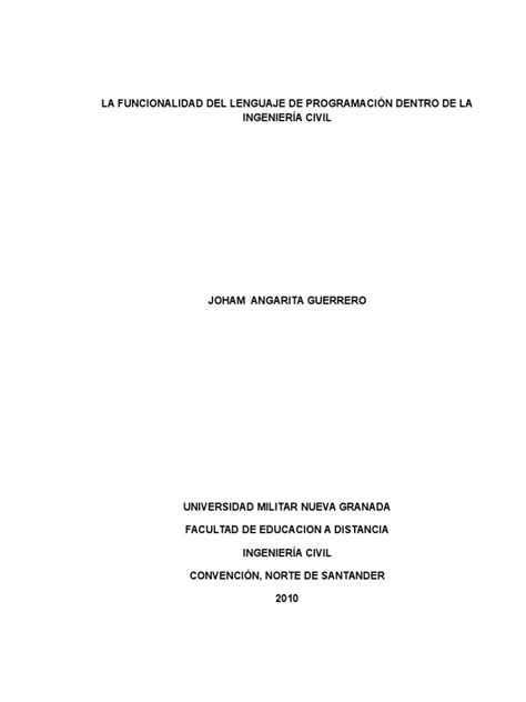 Lenguaje De Programación Dentro De La Ingeniería Civil Pdf