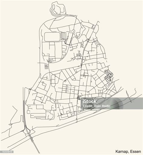 Carte Des Rues Du Quartier Stadtteil Karnap Dessen Allemagne Vecteurs