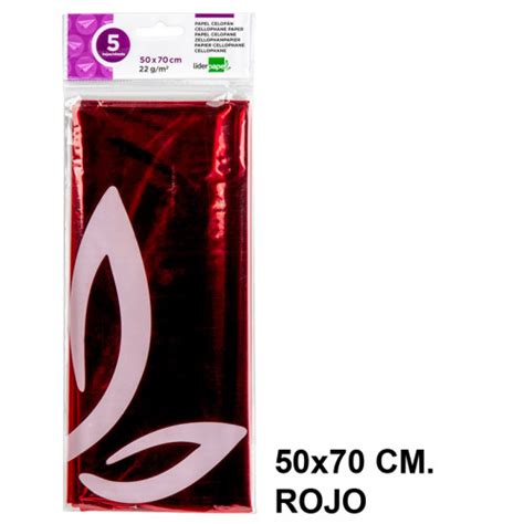 Papel Celofán Liderpapel En Formato 50x70 Cm De 22 Grsm² Color Rojo