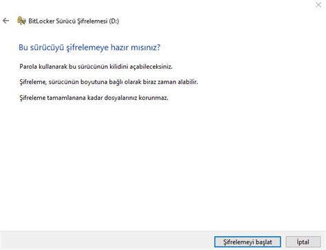 Windows 10da Bİtlocker İle Dİsk Şİfreleme