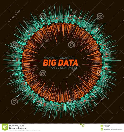 Vector Abstract Round Big Data Visualization Futuristic Infographics