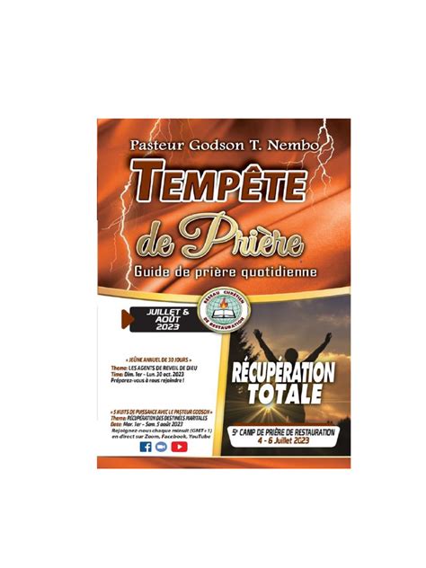 Godson T Nembo Prayer Guide July August 2023 French Pdf