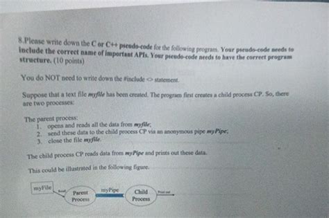 Solved Please Write Down The C ﻿or C ﻿pseudo Code For The