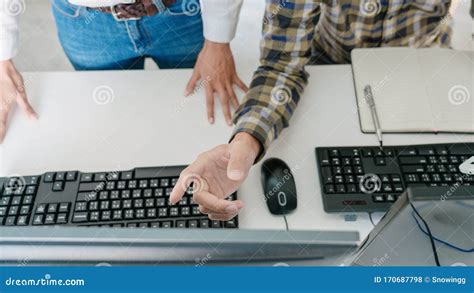 Pensive Programmer Working On Desktop Pc Programming Code Technologies
