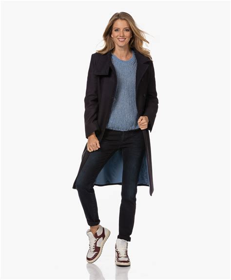 Drykorn Lewisham Knee-length Virgin Wool Blend Coat - Blue - lewisham ...