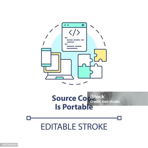 source code portability concept icon stock illustration download image now abstract cpu