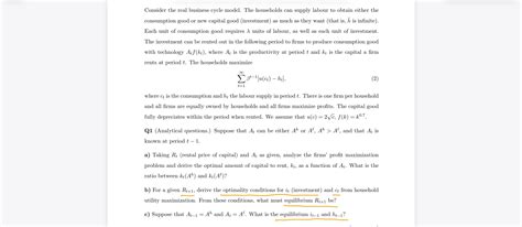 Solved Consider The Real Business Cycle Model The