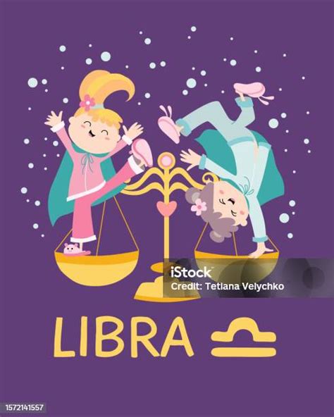 귀여운 기호 조디악 포스터 플랫 점성술 기호 천칭자리 조디악 표지판이 있는 벡터 그림 신비로운 상징 손으로 그린 디자인 점성술