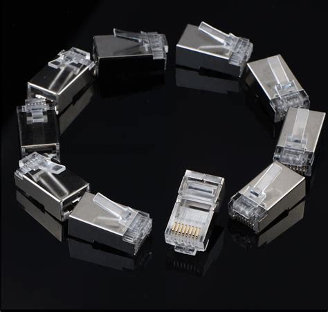 网络水晶头超6类屏蔽水晶头 RJ45水晶头六类千兆网线水晶头1000个 阿里巴巴
