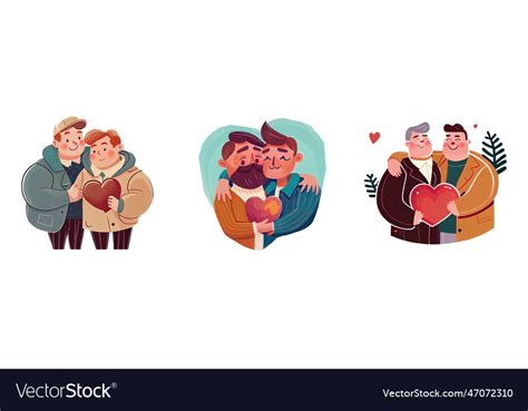 Horizontal Set Of Homosexual Royalty Free Vector Image