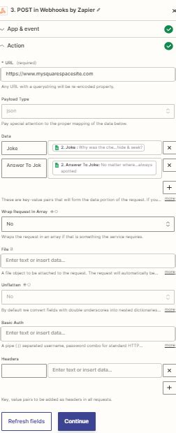 Failed To Create A Request In Webhooks By Zapier The App Returned