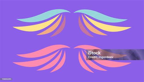 공군 로고 아이콘입니다 Avia 벡터 로고입니다 전 령 날개 또는 그린 천사 날개 세트 Airshow에 대한 스톡 벡터 아트 및