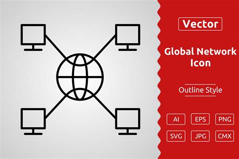 Vector Global Network Outline Icon Graphic By Muhammad Atiq · Creative Fabrica