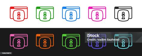 흑백 배경에 분리된 텍스트 Faq 정보 아이콘이 있는 줄 컴퓨터 모니터를 설정합니다 자주 묻는 질문 벡터 Brand Name Online Messaging Platform에