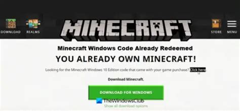 Minecraft Windows Code Already Redeemed You Already Own Minecraft