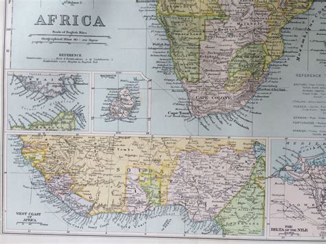 1898 Africa Large Original Antique Map 215 X 135 Inches Historical Wall Decor George W