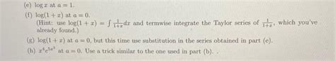 Solved Find Taylor Series Expansion Find Taylor Series