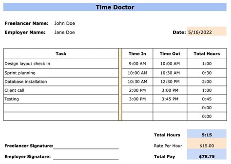 Timesheet Template For Software Development Excel