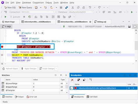 debug a stored procedure in sql server how to with examples