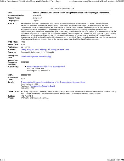 Pdf Vehicle Detection And Classification Using Model Based And Fuzzy