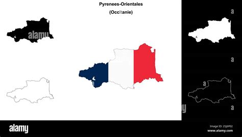 Pyrenees Orientales Department Outline Map Set Stock Vector Image And Art
