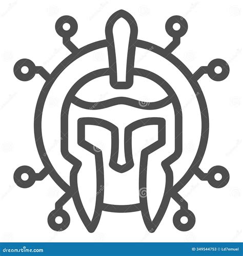 medieval helmet with connection line icon hacker attacks concept vector graphics stock vector