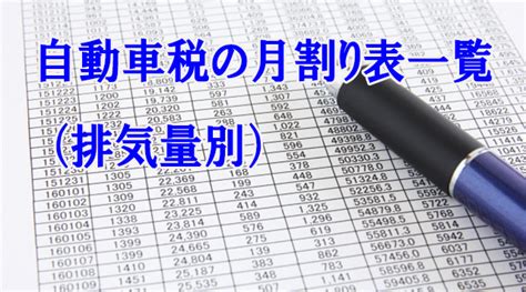 自動車税の月割り表排気量別一覧 クルマのある暮らしcar info tokyo