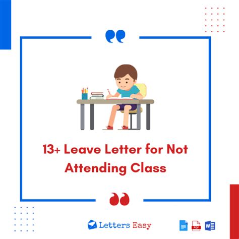13 Leave Letter For Not Attending Class Templates Tips And Guidelines
