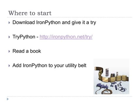 The Net Developers Introduction To Ironpython Pptx