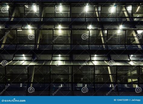 Empty Class Office Windows At Night Modern Architecture Business Stock Image Image Of