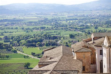 Panorama Of The Plain Of Assisi Italy Stock Image Image Of Panorama