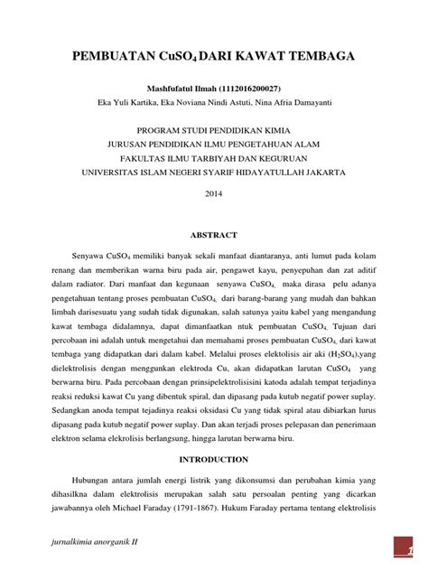 Pembuatan Cuso4 Pdf