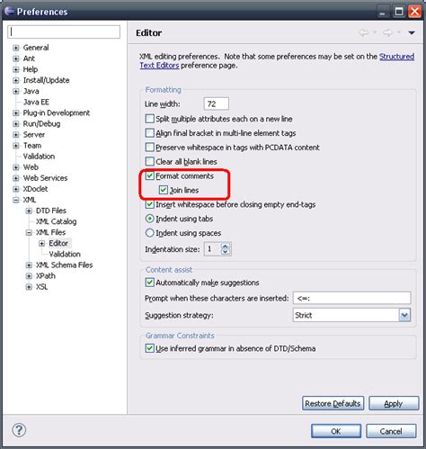 Eclipse 36 Helios Formatter Messing Up Xml Comments Stack Overflow