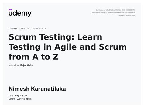 nimesh karunatilaka on linkedin my course completion certificate for scrum testing learn