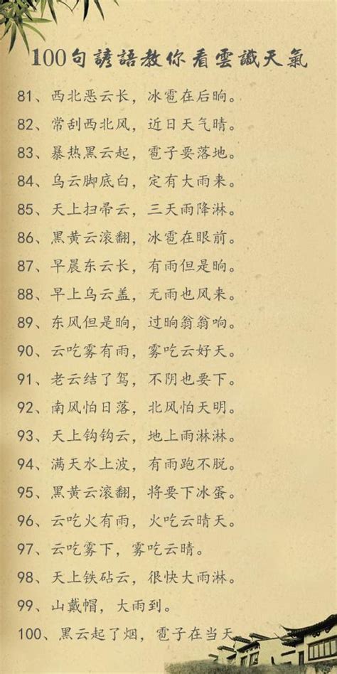 100句傳統經典諺語教你看雲識天氣以後不用看天氣預報了 每日頭條
