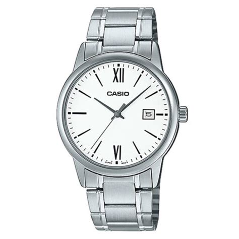 Casio Mtp V005d 1b4 Classic Black Dial Silver Chain Watch