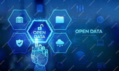 Premium Vector Open Data Database Digital File Storage System