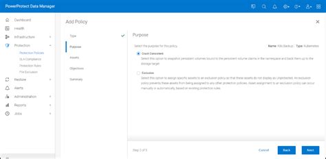 Add A Protection Policy For Kubernetes Namespace Protection Dell Powerprotect Data Manager