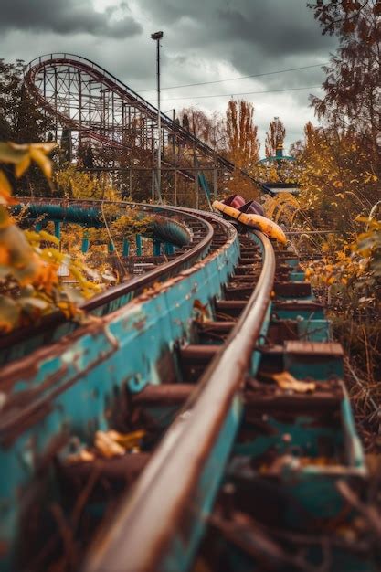 A Roller Coaster In An Abandoned Amusement Park Great For Illustrating
