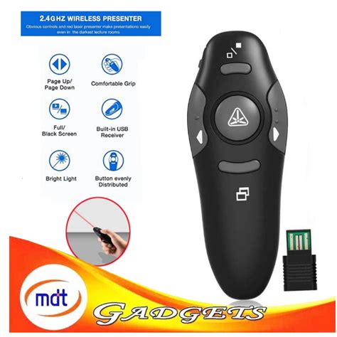 USB 2 4GHz Wireless PPT PowerPoint Presenter Pointer Clicker Laser Remote Control With AAA